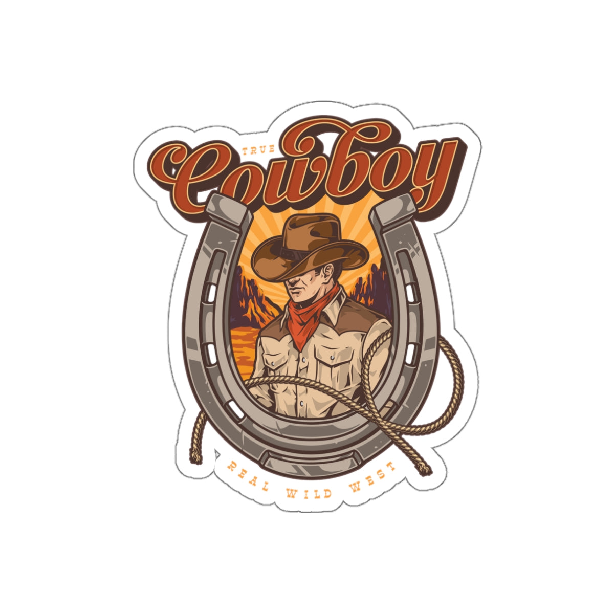 Die-cut stickers - True Cowboy - Real Wild West – Cowboy Stickers Plus