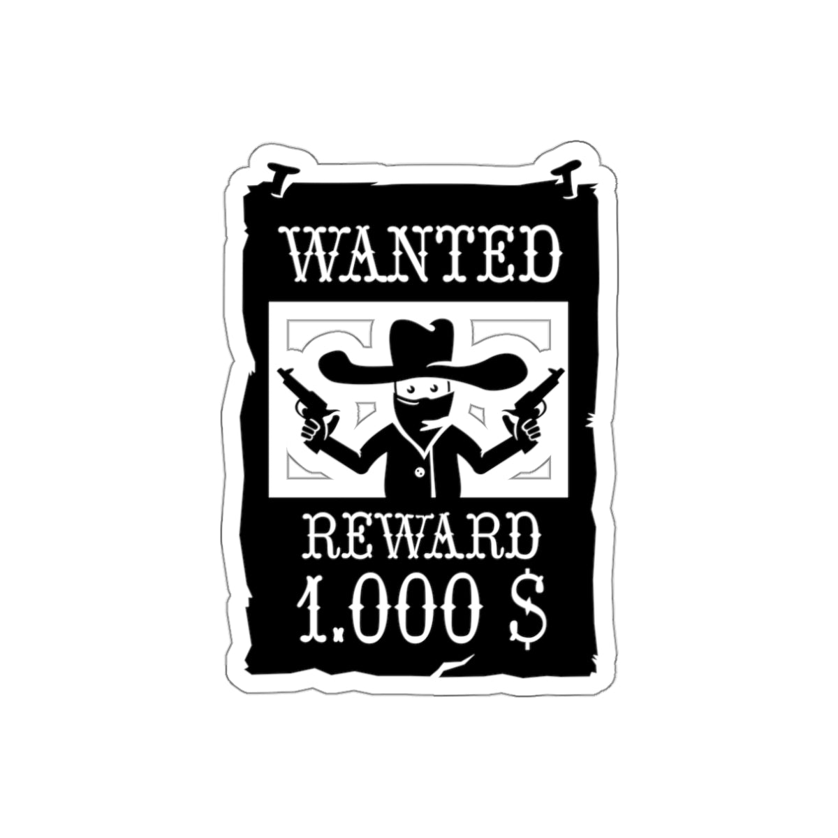 Wanted Poster Die-Cut Stickers - Western Outlaw Vinyl Decals – Cowboy ...