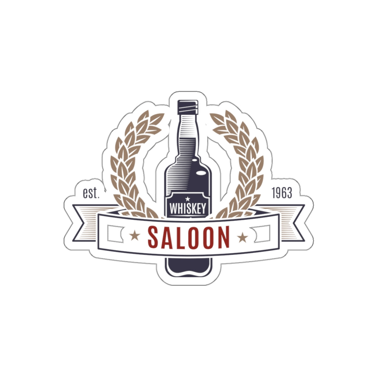 Saloon Whiskey Die-Cut Stickers - Western Bar Vinyl Decals – Cowboy ...